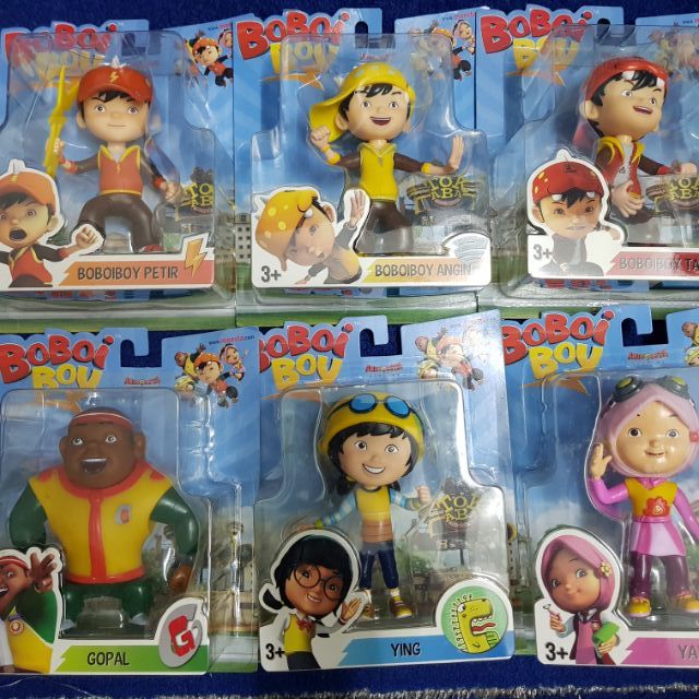 6 set boboiboy action figure ( boboiboy petir , boboiboy angin ...