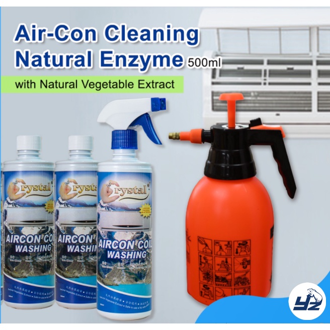 (PROMO) YZ Aircon Cleaning Liquid with 2L Water Pressure Hand Pump 🔥 ...