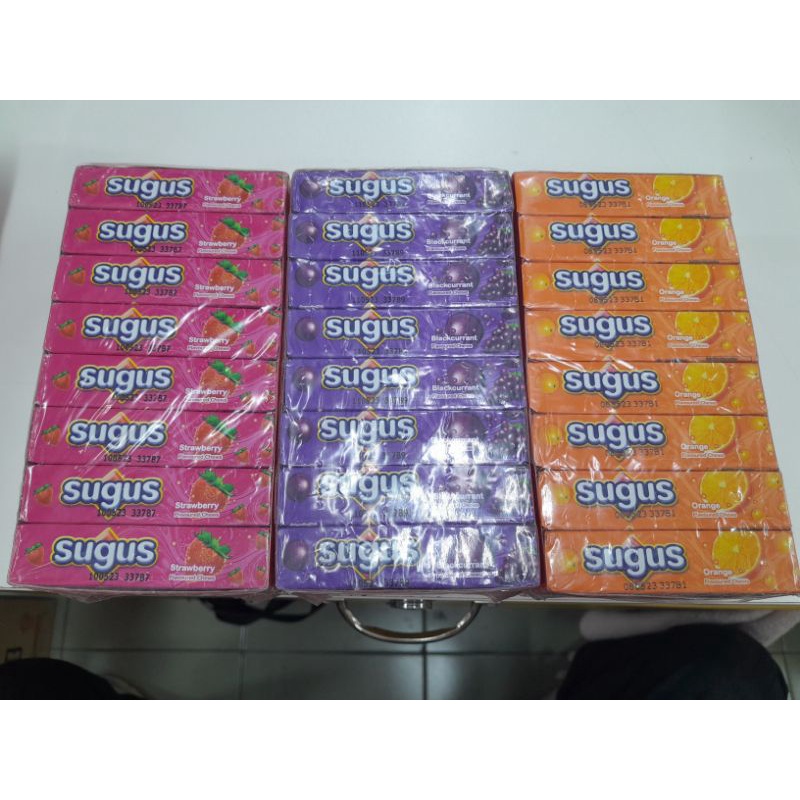 SUGUS FRUIT FLAVOURED ASSORTED SOFT CHEWY CANDY (24 STICKS X 10 PIECES ...