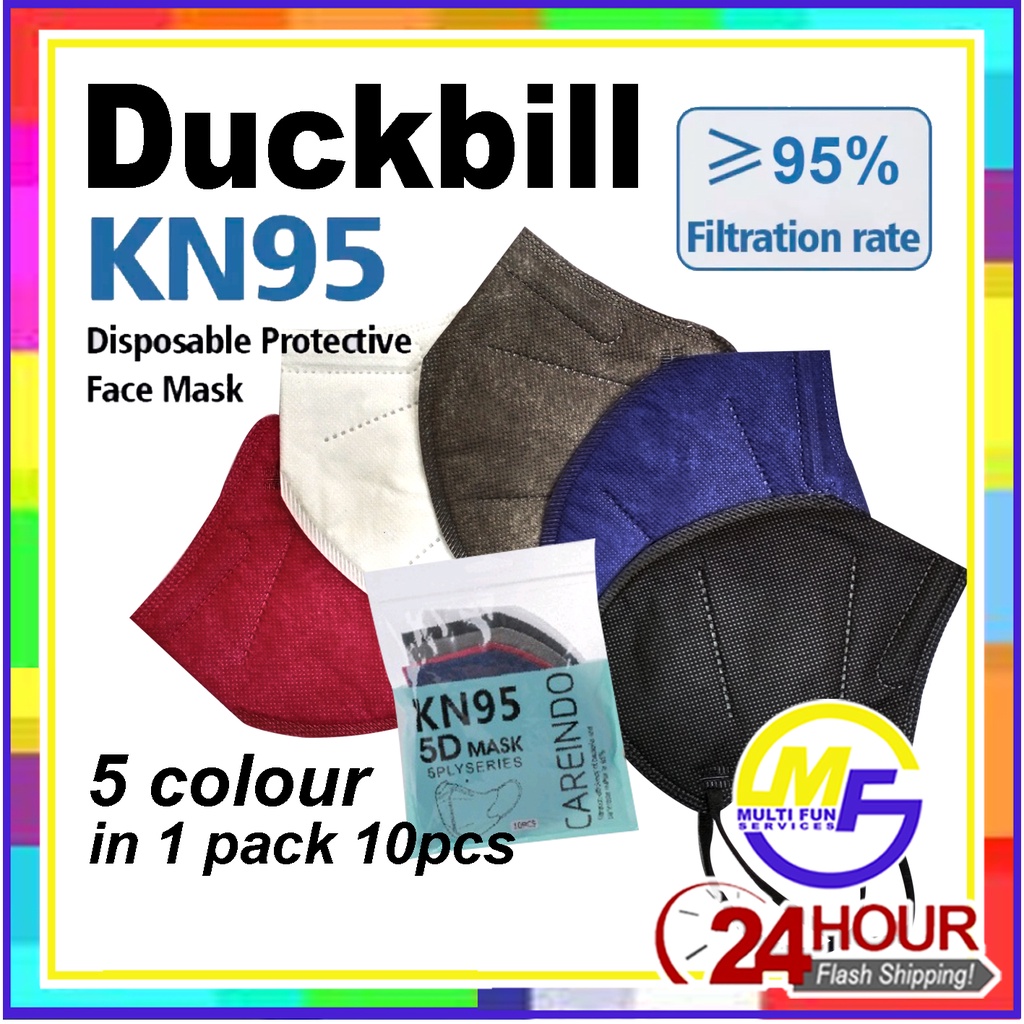 Duckbill Earloop KN95 5D Mask 5 ply Series CAREINDO Colour Mask 5 ...