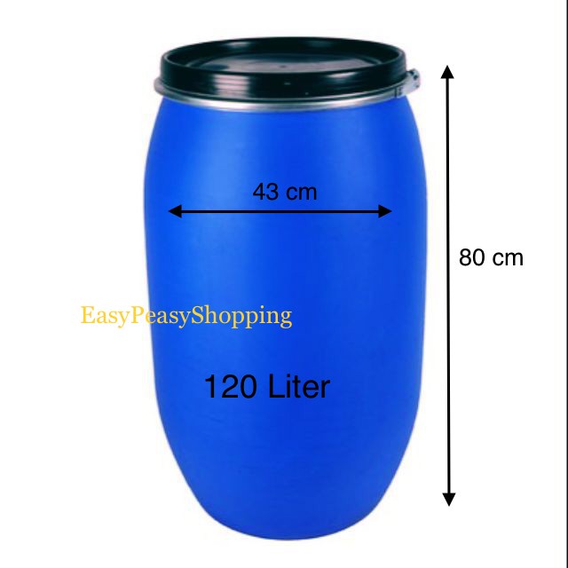 Tong Drum Plastik 120Liter (USED) /Blue Drum Plastic /Bekas Tong ...