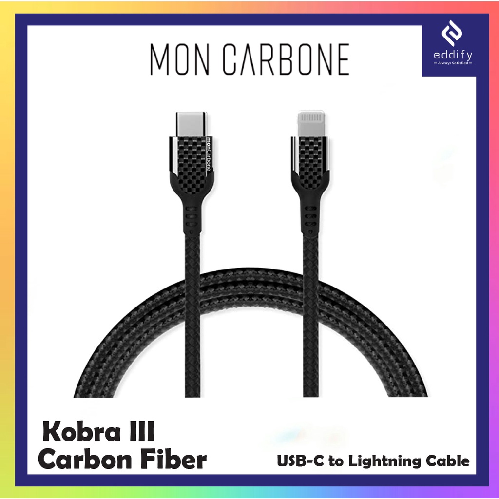 Original monCarbone Kobra III | Fast Charge MFI Carbon Fiber USB-C To ...