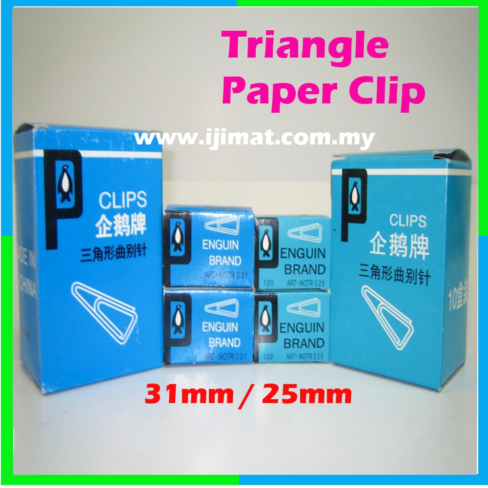 10small Boxbox Penguin Triangle Paper Clip 25mm 31mm Klip Kertas Segi Tiga Shopee Malaysia