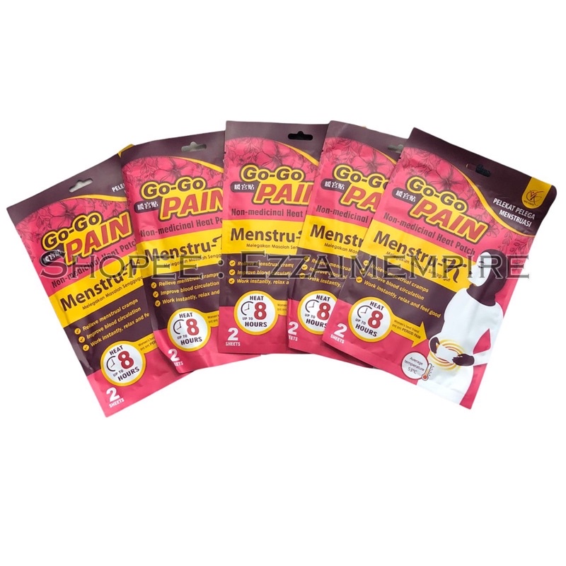 Go-Go Pain Menstrual Period Pain Heat Patch (2 Sheets) - Penampal Haba ...