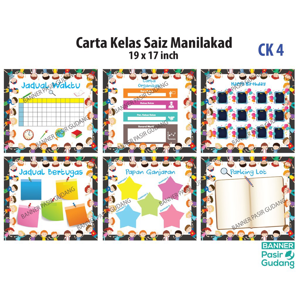 getah rambut Set Keceriaan Kelas / Banner Jadual Kelas EDISI BAJET ...