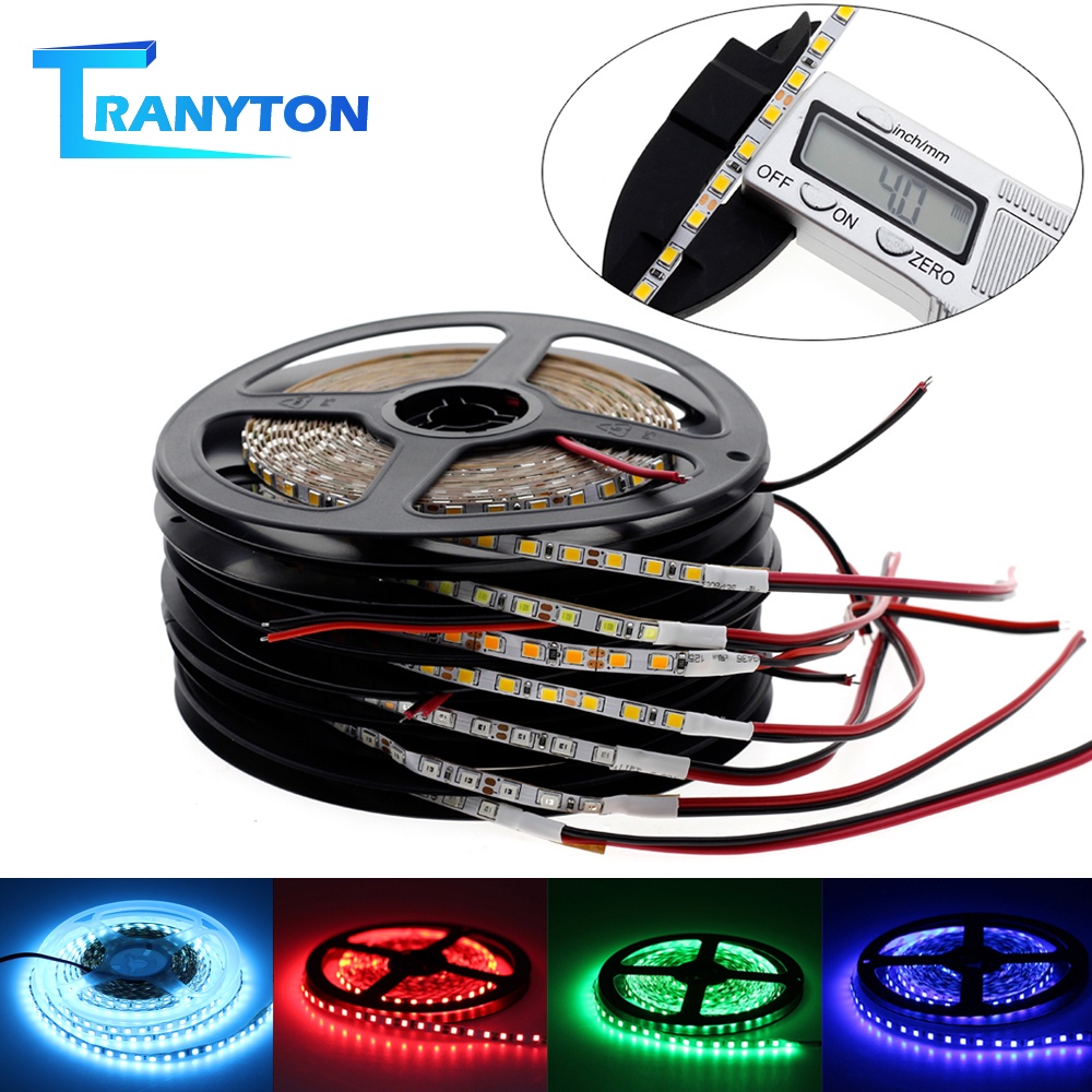 4MM Width LED Strip 2835 12V 120LEDs/M Flexible LED Light White Warm ...