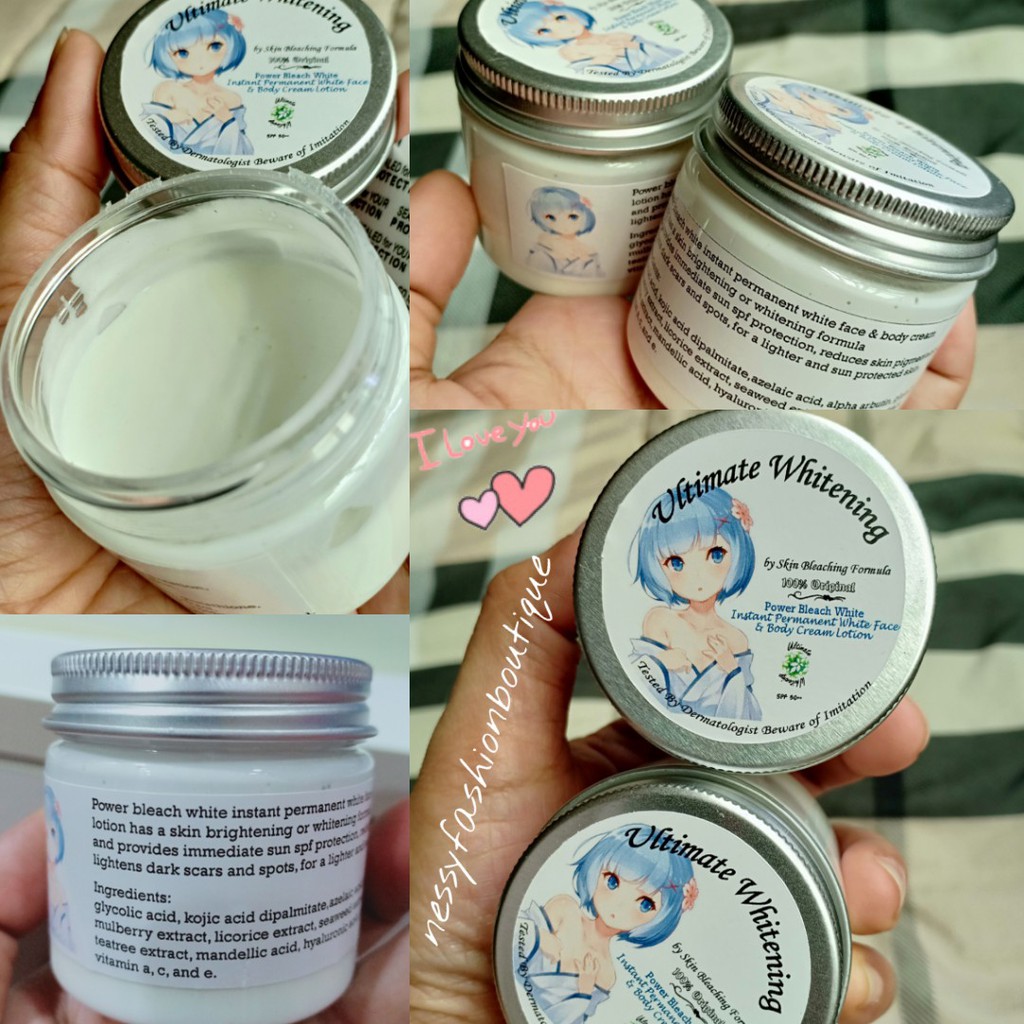 Ultimate Whitening Power Bleach Permanent White Body Creams | Shopee ...