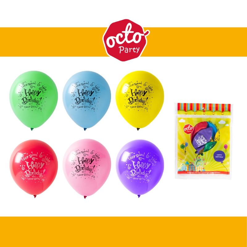 EMCO Octo Party Happy Birthday Balloons Colourful Decorations Party ...
