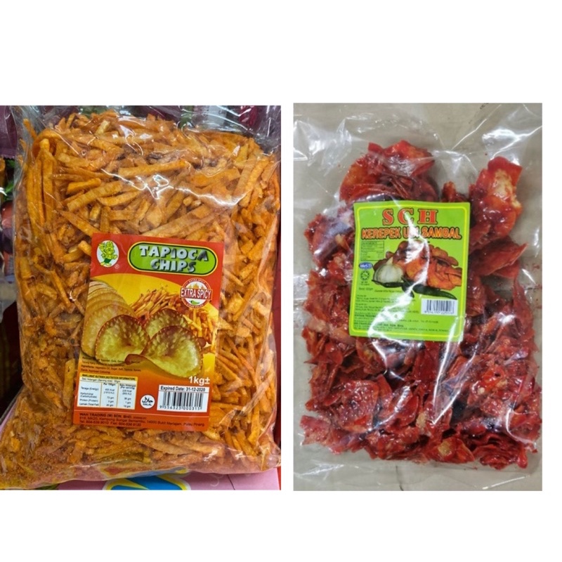 KEREPEK UBI KAYU JEJARI PEDAS TAPIOCA CHIPS 900G, *Sambal Ubi Kayu ...