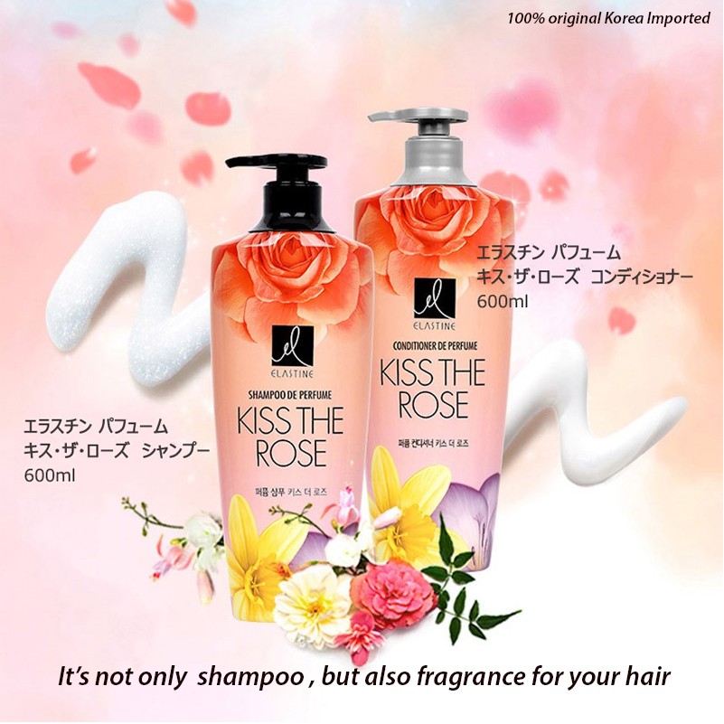 Elastine perfume shampoo or conditioner 600ml ( Kiss The Rose) | Shopee ...