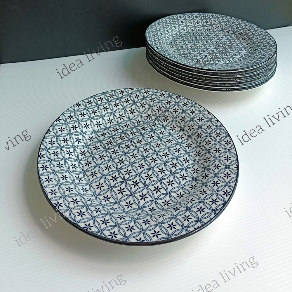 6 Pcs 26.5cm Porcelain Dinner Plate Bowl Set Pinggan Mangkuk Pinggan ...