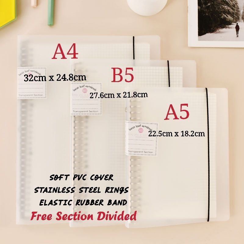A4 B5 A5 Loose Leaf Notebook Binder Book Refillable | Shopee Malaysia