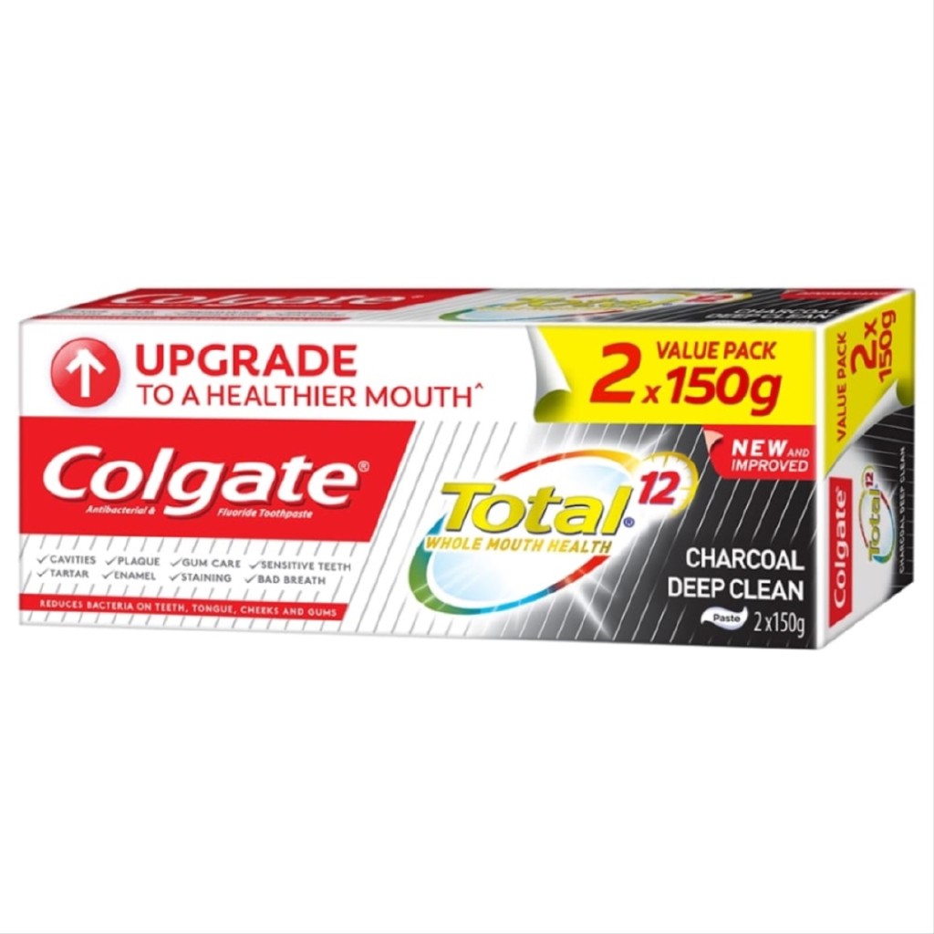 COLGATE TOOTHPASTE TOTAL -CHARCOAL DEEP CLEAN (150G X 2) | Shopee Malaysia