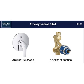 Original GROHE 19450002 Eurosmart Single-lever bath/shower mixer trim ...