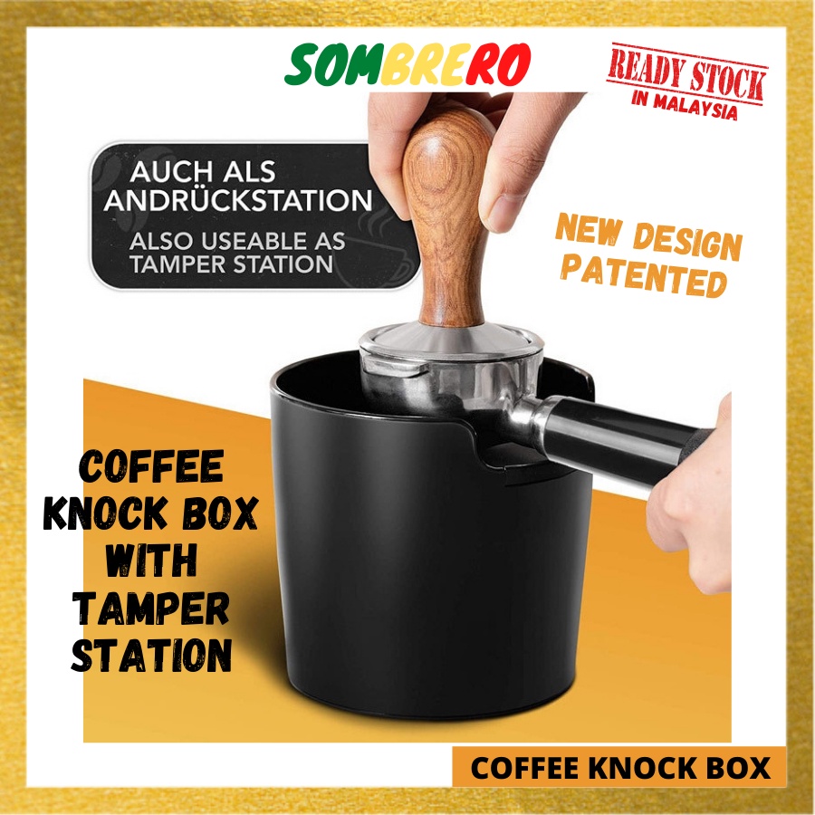 Coffee Knock Box Espresso Waste Bin Built-In Tamper Station Coffee ...