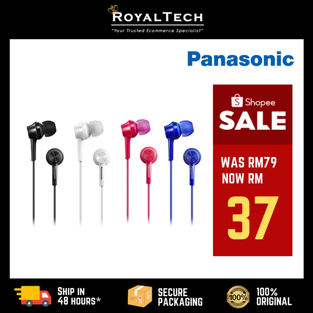 PANASONIC RP-TCM115 RP-TCM115E Wired Earphones ( Canal type In-Ear ...