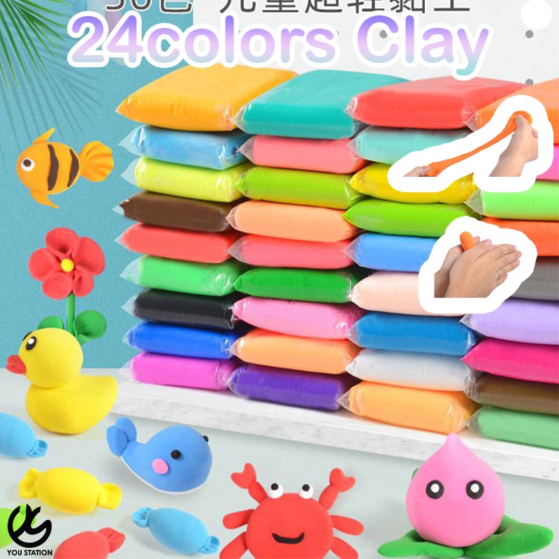 [Ready Stock]Kids DIY 24Colours Clay with Tool Set | Shopee Malaysia