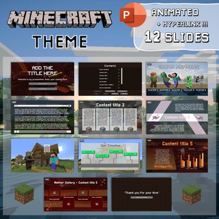 Minecraft PowerPoint Presentation Template Slide [Animated and Fully customizable] | Shopee Malaysia