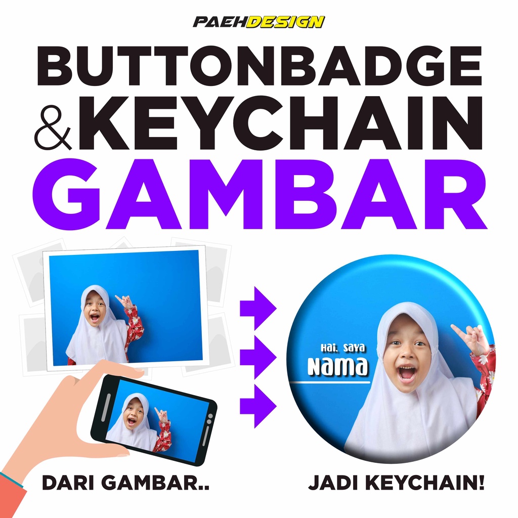 GAMBAR Button Badge | Keychain (CUSTOM MADE) | Shopee Malaysia
