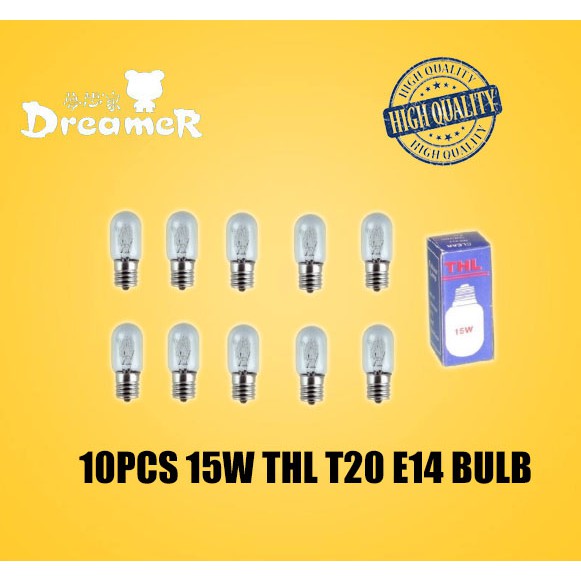 READY STOCK 10PCS THL 15W T20 E14 FRIGE BULB WARM WHITE | Shopee Malaysia