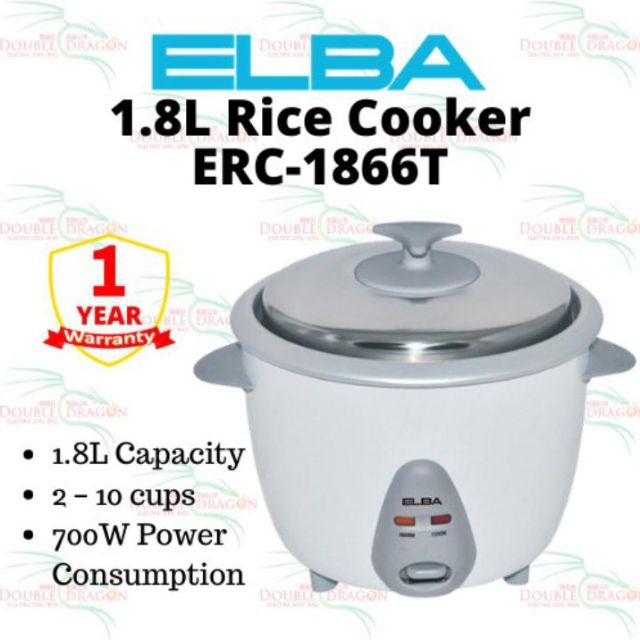 Elba Rice Cooker ERC-1866T (GR) 1.8L | Shopee Malaysia