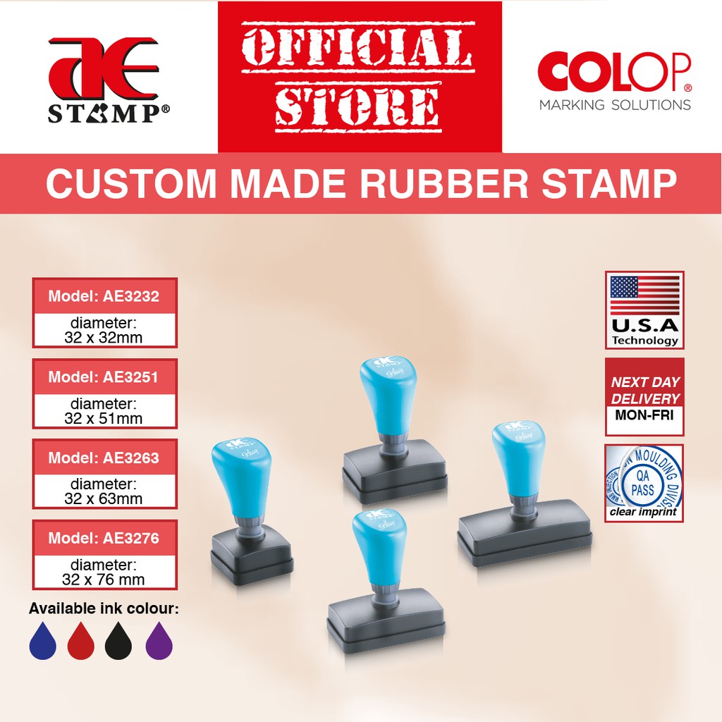 Custom Made Pre-Inked Stamp | AE Gel Stamp | stamp chop gel custom cop ...