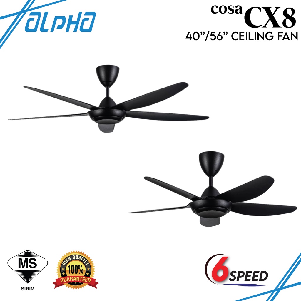 Alpha COSA CX8 Ceiling Fan 40"/56" 6 Speed Remote Control COSA Series ...
