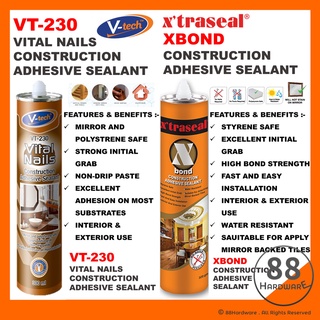 【100% Fresh Stock】xtraseal x'bond vtech xbond vt230 adhesive silicone / silicon / wainscoating ...