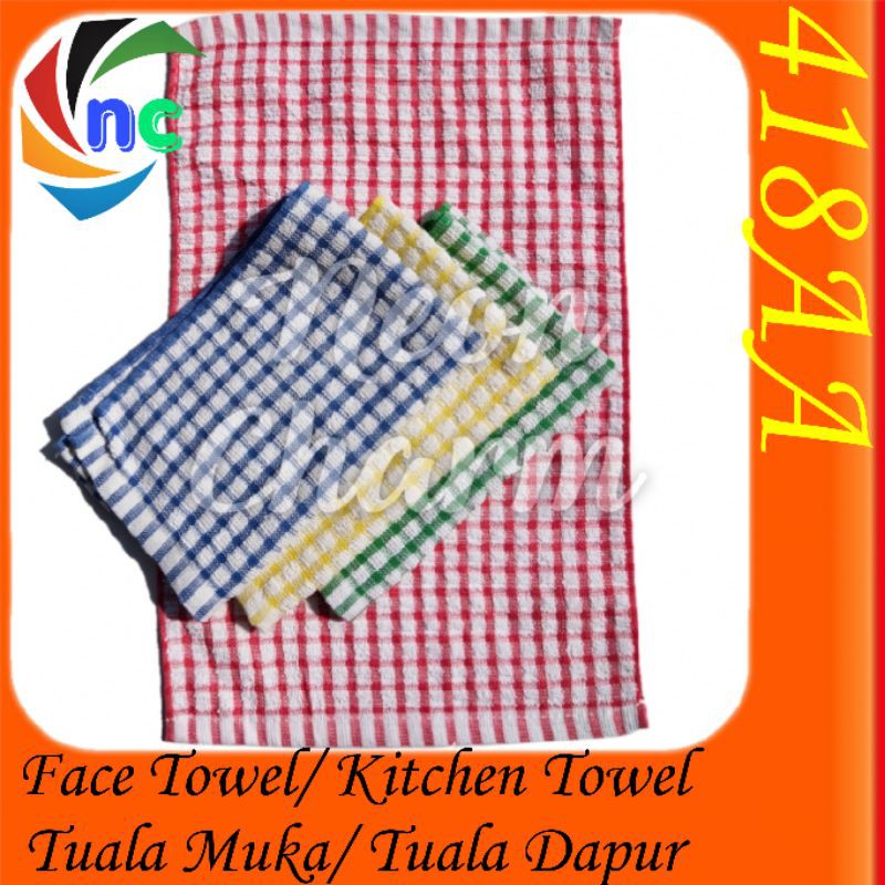 NC 418AA Checkered Patern Face Towel/Tuala Muka/面巾 (100% cotton ...