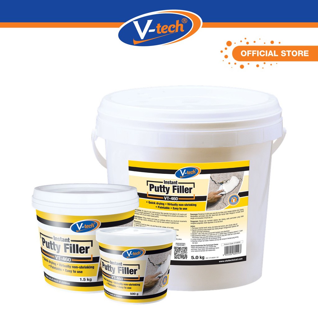 V-tech VT-460 Instant Putty Filler - White (5kg) | Shopee Malaysia