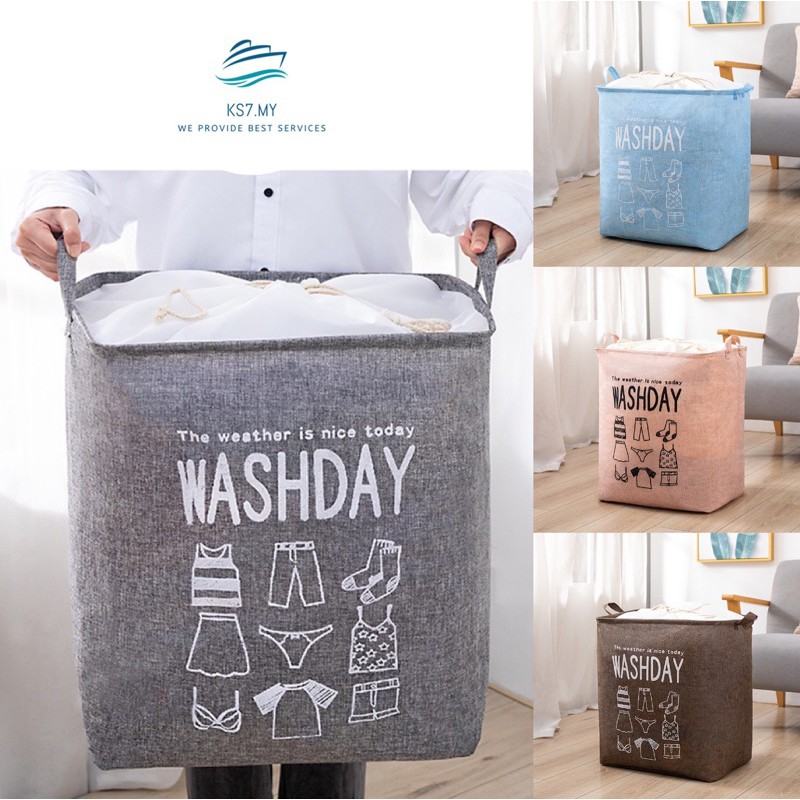 Large Capacity Waterproof Folding Dirty Cloth Laundry Basket | Bakul ...