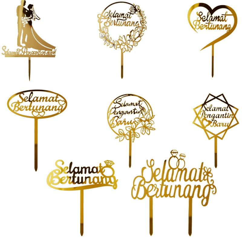 Selamat bertunang & Selamat penganting Baru Topper Arcylic decoration ...