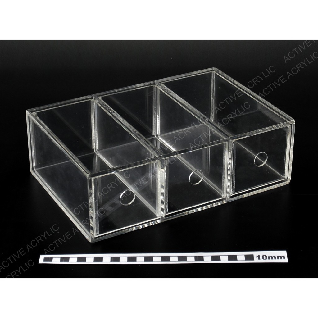 HQ handmade acrylic Acrylic Storage Drawer Box (3 Removable Drawers ...