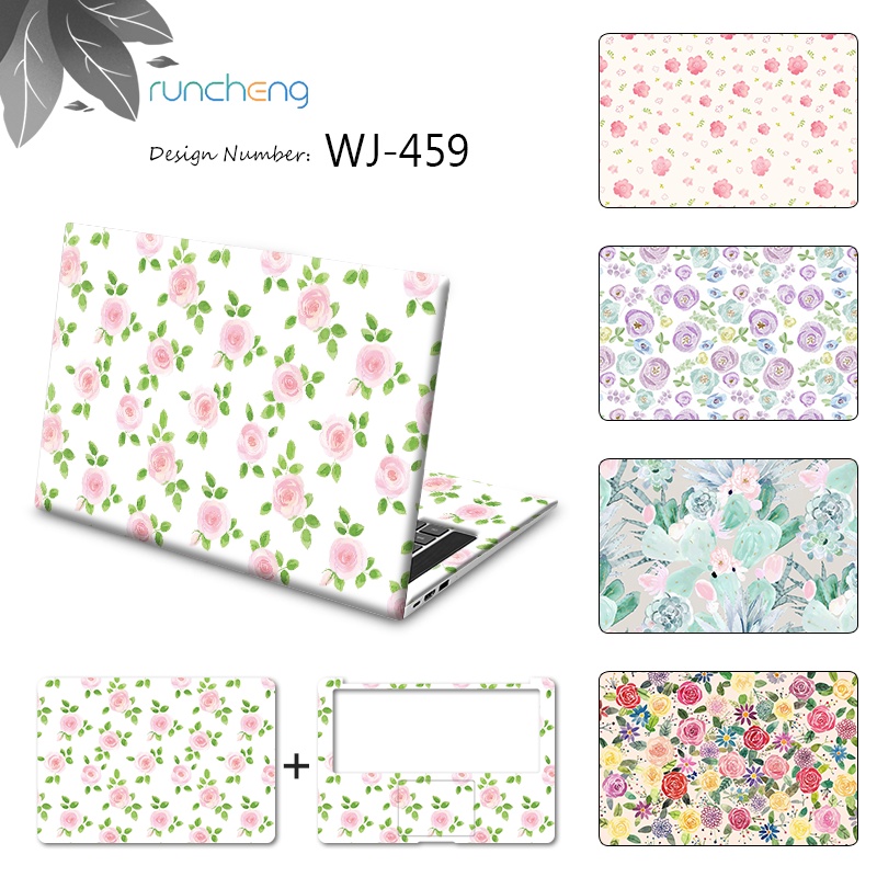 Custom 2 Pcs flower Laptop Skin Laptop Sticker Art Stickers 12/13/14/15 ...