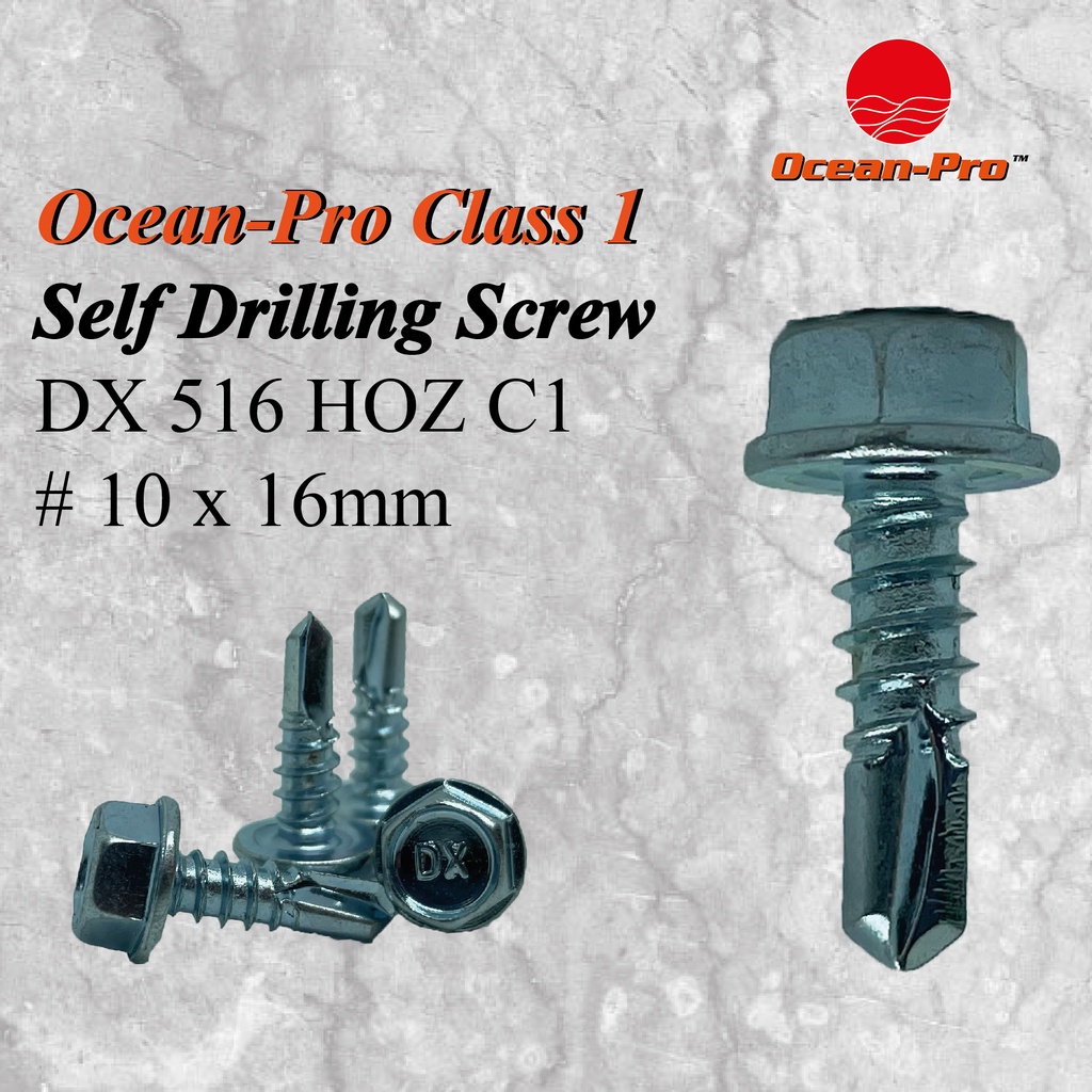 Self Drilling Screw/ #10 x 5/8" 16mm/ Class 1 Zinc-Plated/ Hex Head ...