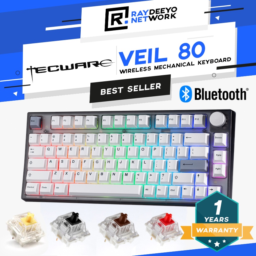 Tecware Veil 80 Wireless Mechanical Keyboard [75% Layout/Bluetooth ...