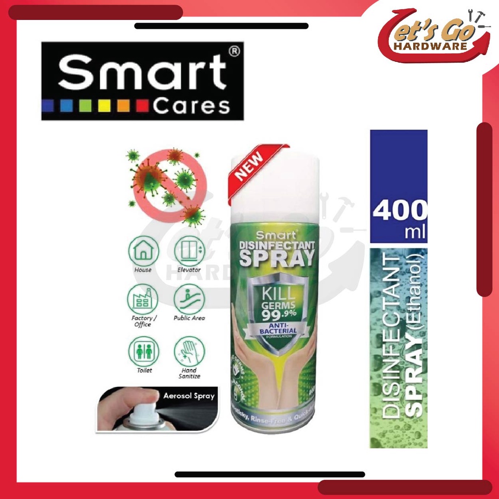 SMART Disinfectant spray 75% Alcohol Anti- Bacterial 400ML | Shopee ...