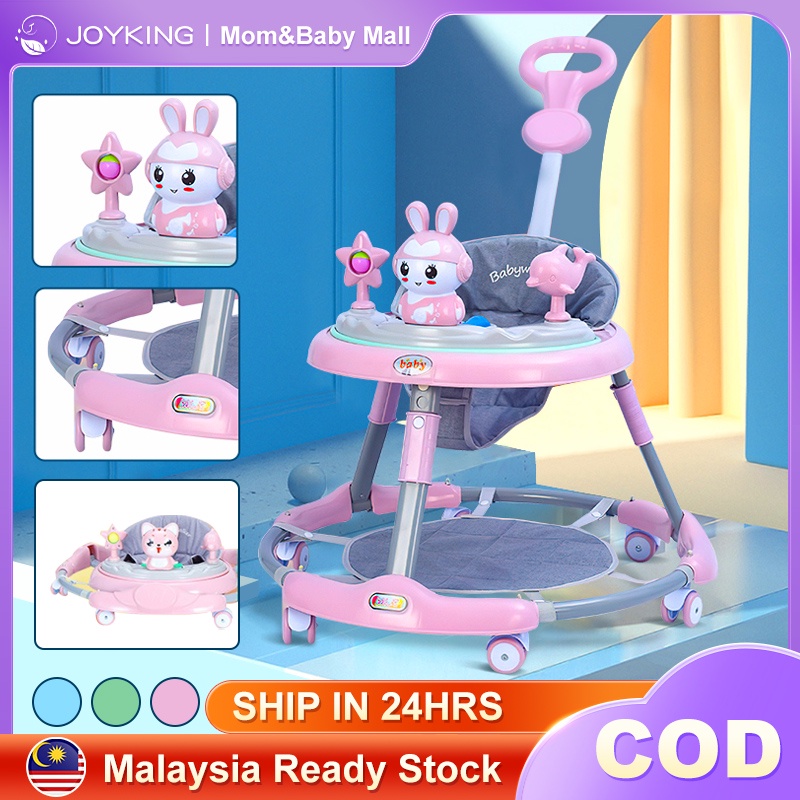 Ready Stock baby walker with Handle& Foot Pad Foldable with Music ...