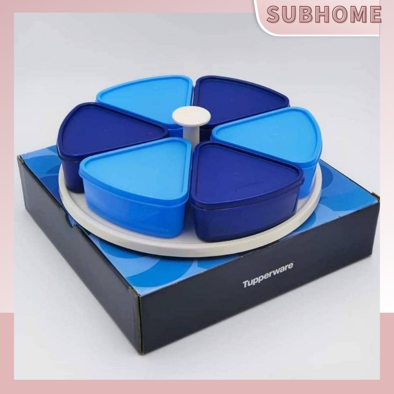 Tupperware Royale Blue Wedge Container Modular Carousel Serving Center ...
