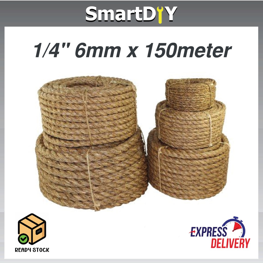 1/4" (6mm) Manila Rope Tali Kerbau (150meter) | Shopee Malaysia