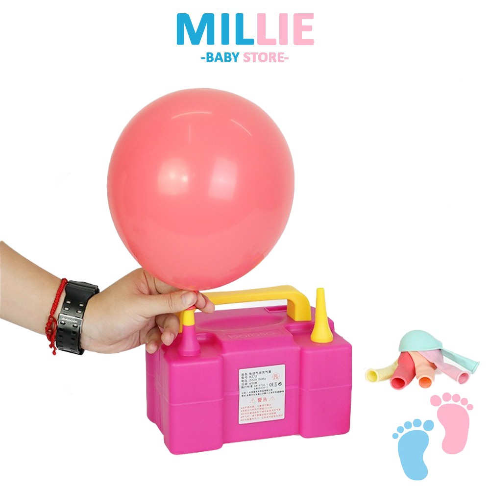 MILLIE Electric Air Balloon Pump Dual Nozzle Electric Balloon Blower Air Pump Balloons Inflator ...