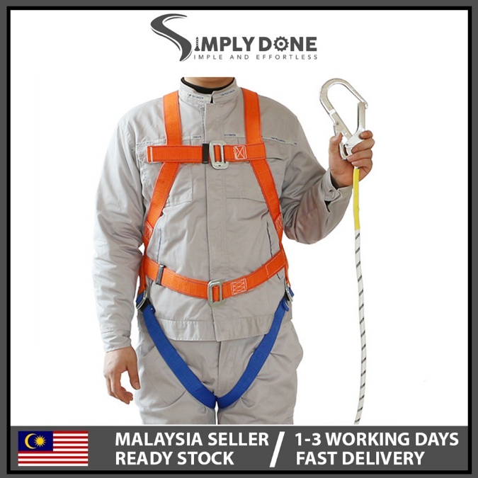 SIMPLYDONE Safety Belt Full Body Harness With 1 Single Big Hook Full ...