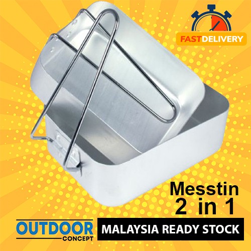 Mess Tin Camping 2in1 Aluminum Cookware Set Camping Cooking Set Camping ...
