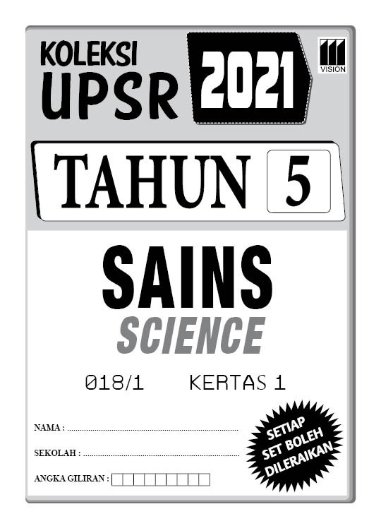 Buku latihan / buku kerja koleksi upsr 2021 sains tahun 5 kertas 1 - dlp | BeeCost