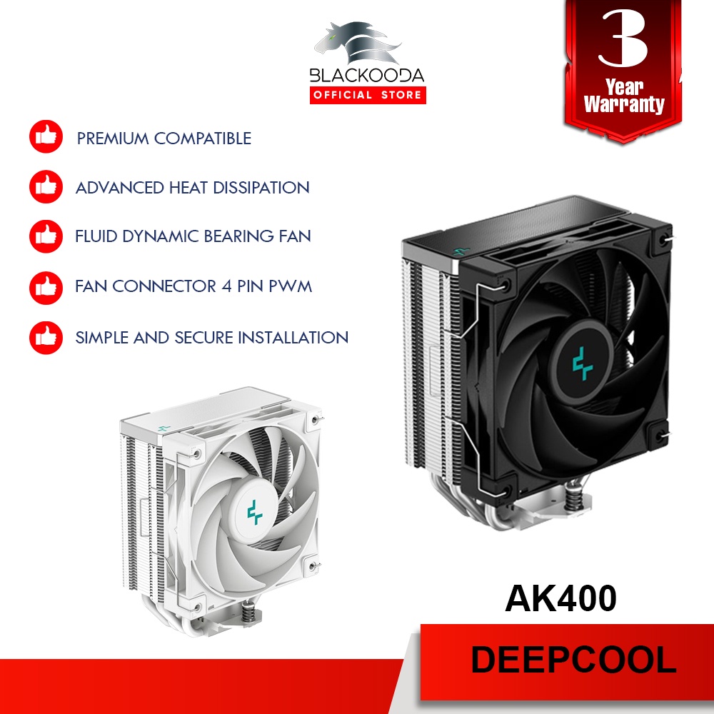 Deepcool AK400 CPU Air Cooler 4 heat pipes Cooler 120mm Quiet FDB Fan ...
