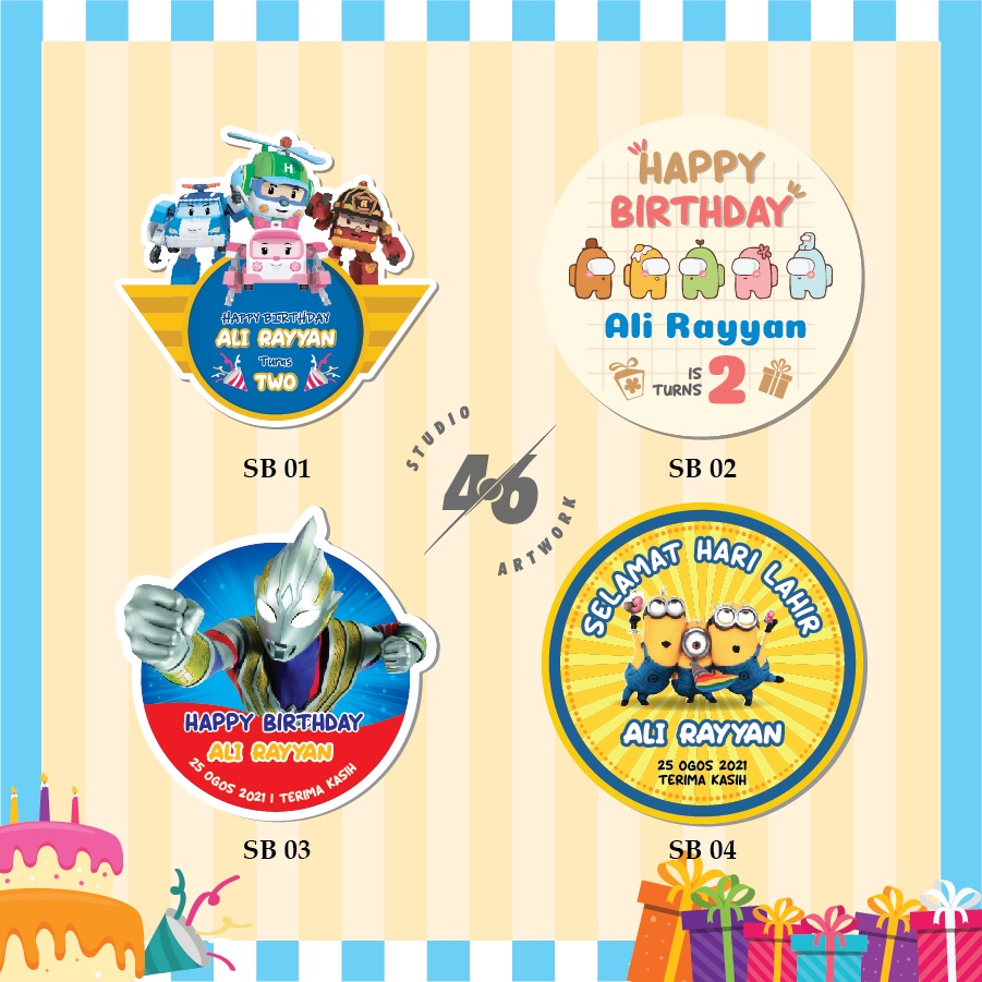 Sticker Door Gift Birthday / Happy Birthday | Shopee Malaysia