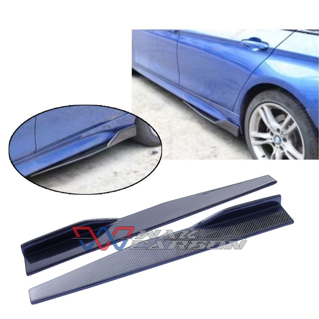 Car Universal Carbon Fiber Side Skirt Diffuser Body Kit Lip 75cm Myvi ...