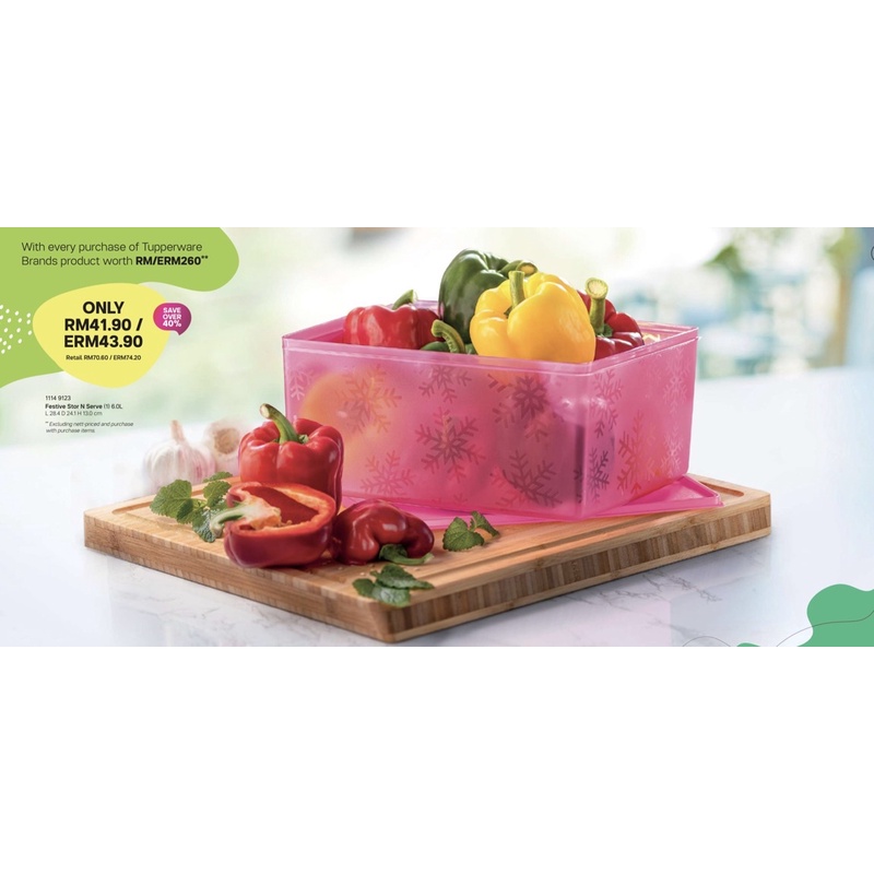 {Ready Stock} Tupperware Festive Stor N Serve 6.0L (1pc) | Shopee Malaysia