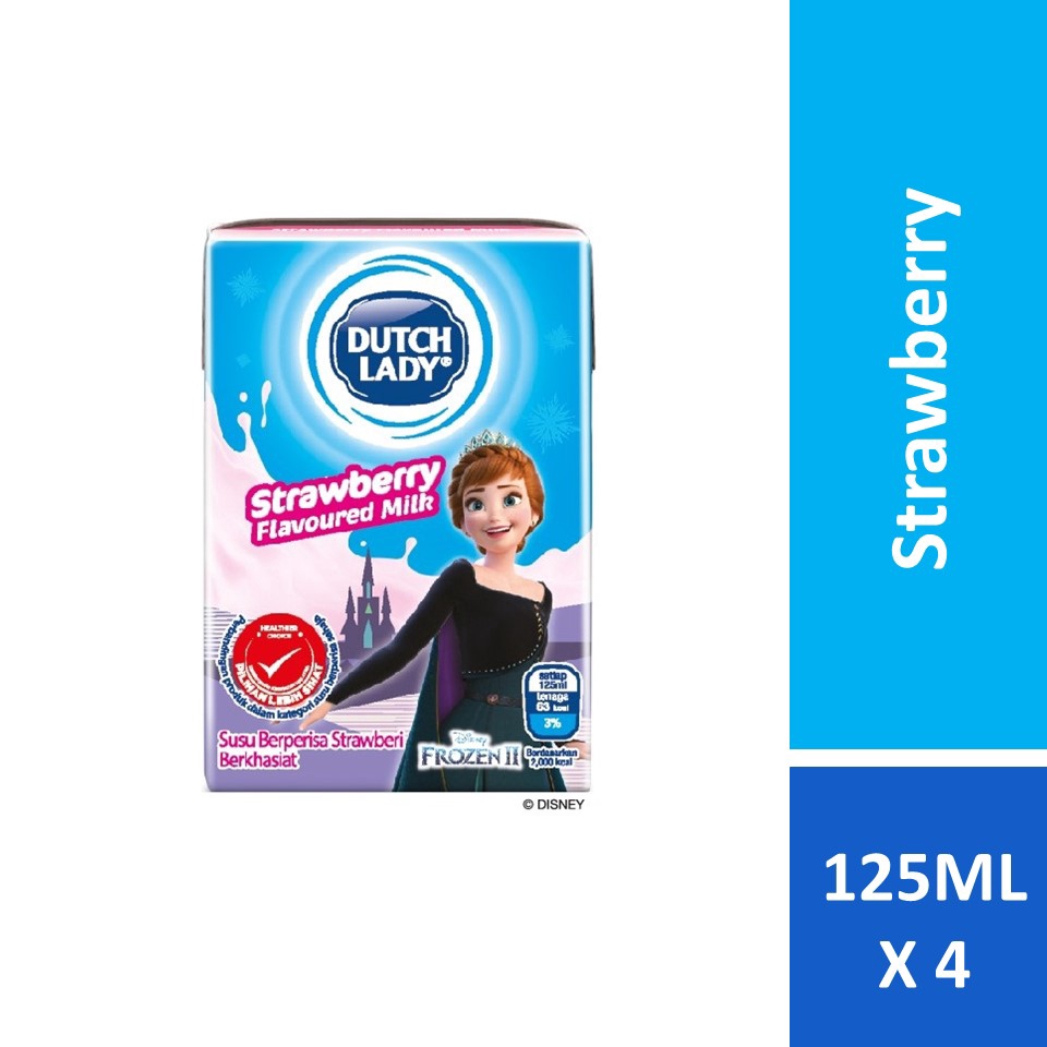Dutch Lady Milky Frozen Strawberry 125ml x 4s | Shopee Malaysia