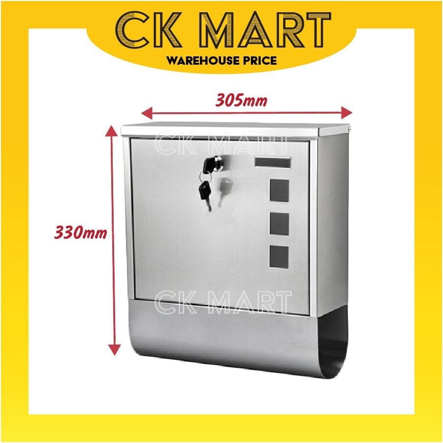 [Ready Stock] Stainless Steel Mail Box/ Letter Box/ Wall Mounted Box ...